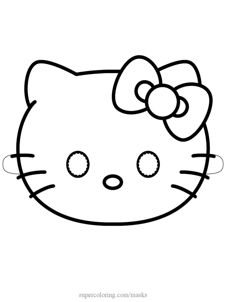 Hello Kitty Mask Outline Paper Craft | PDF