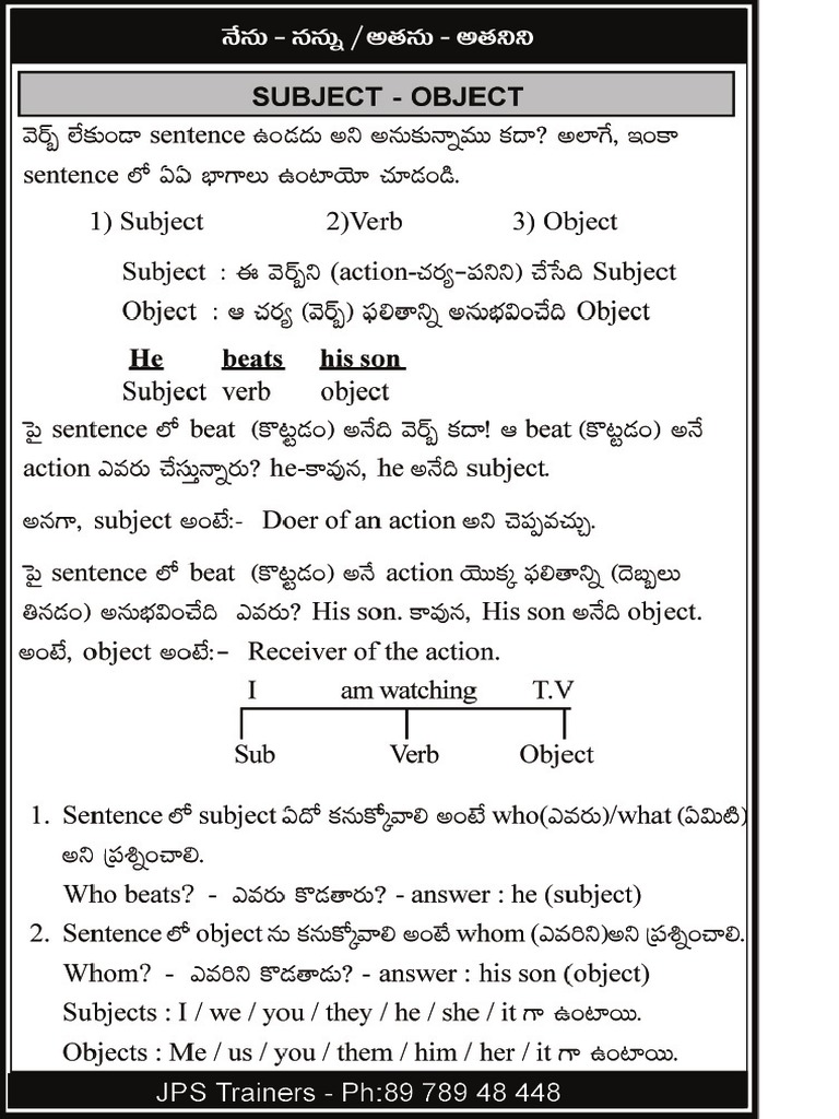 01) 17 Pages Subject - Verb - Object - Verb Forms | PDF