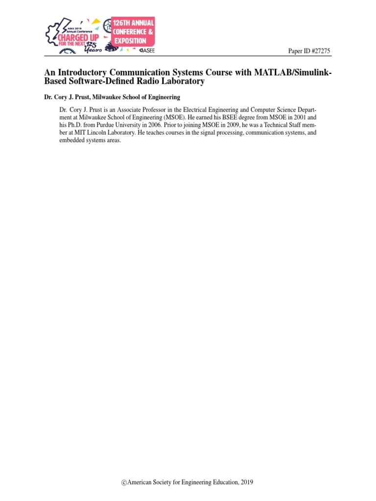 An Introduction To An Introductory Communication Systems Course With An Integrated Matlab