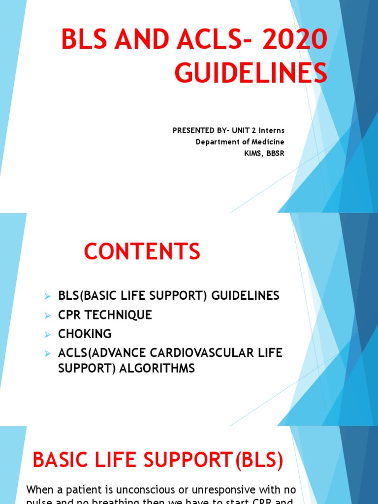 BLS and ACLS 2020 Guidelines | PDF | Science & Mathematics