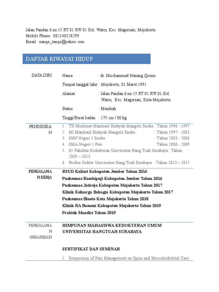 CV DR Nanang | PDF