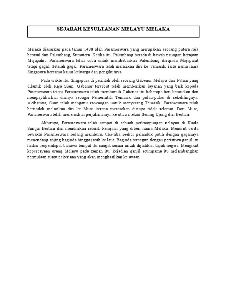 SEJARAH MELAKA | PDF