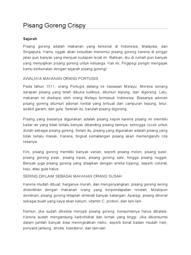 Pisang Goreng Crispy | PDF