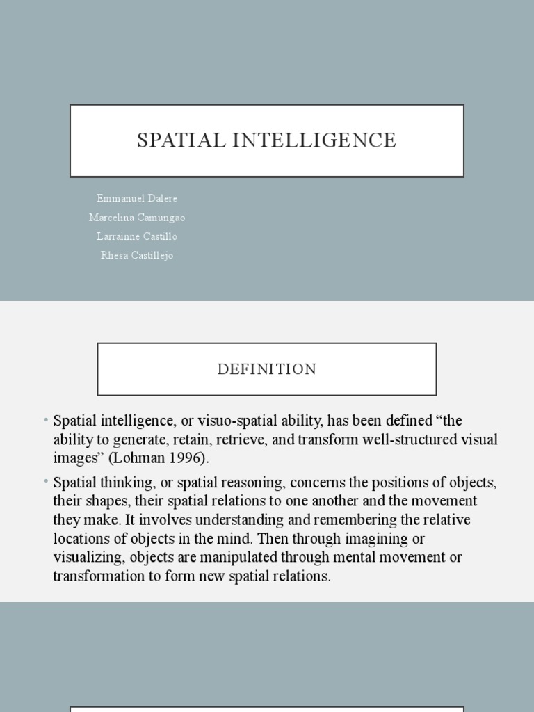 Enhancing Spatial Intelligence Skills | PDF | Mental Image | Space