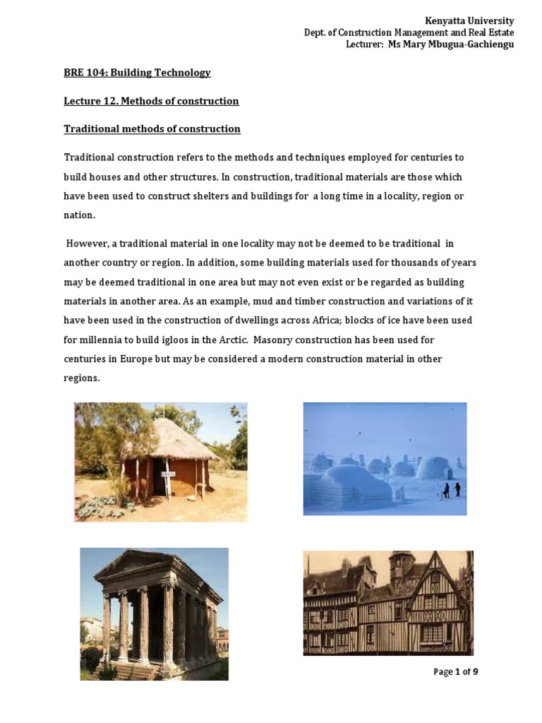 Traditional vs Modern Construction Methods | PDF | Precast Concrete | Roof