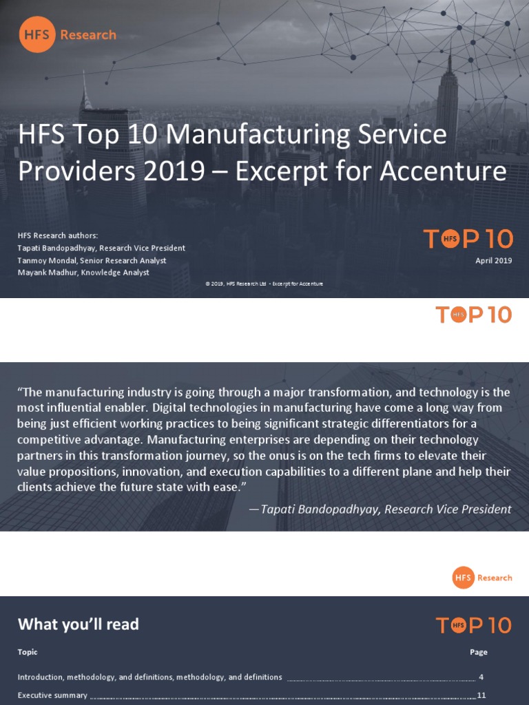 HFS Top 10 Manufacturing Service Provider - Ranks Accenture Leader ...