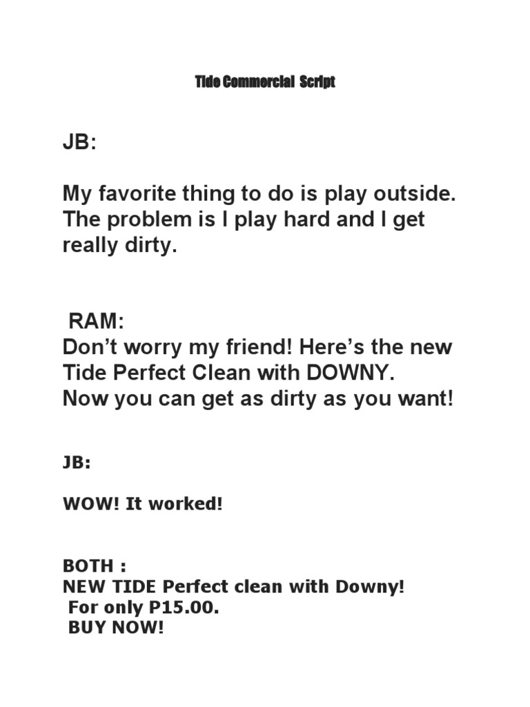 Tide Commercial Script | PDF