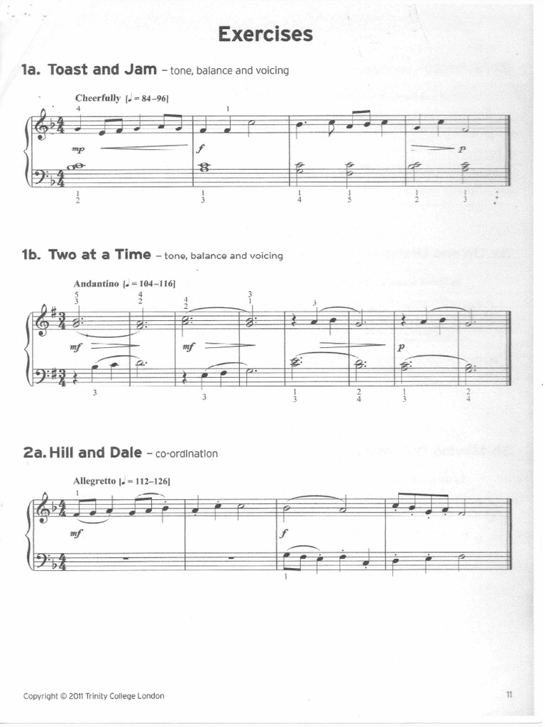 Basic Piano Exercises | PDF