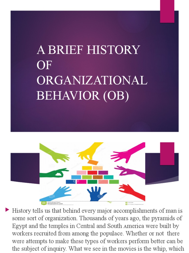 History of Organizational Behavior | PDF | Motivational | Motivation