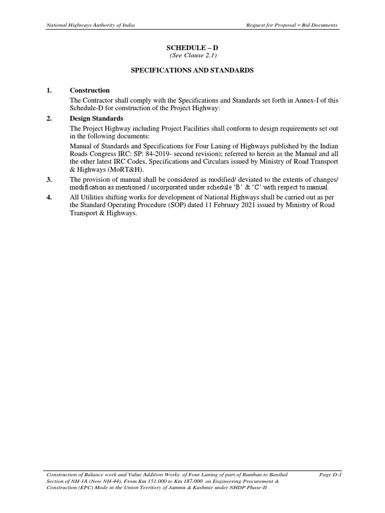 Revised Schedule D | Download Free PDF | Tunnel | Geotechnical Engineering