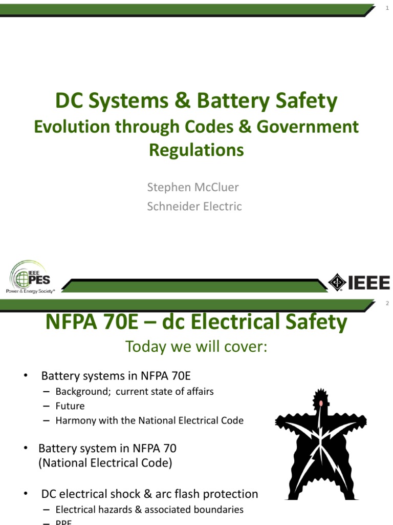 DC Systems & Battery Safety: Evolution Through Codes & Government ...
