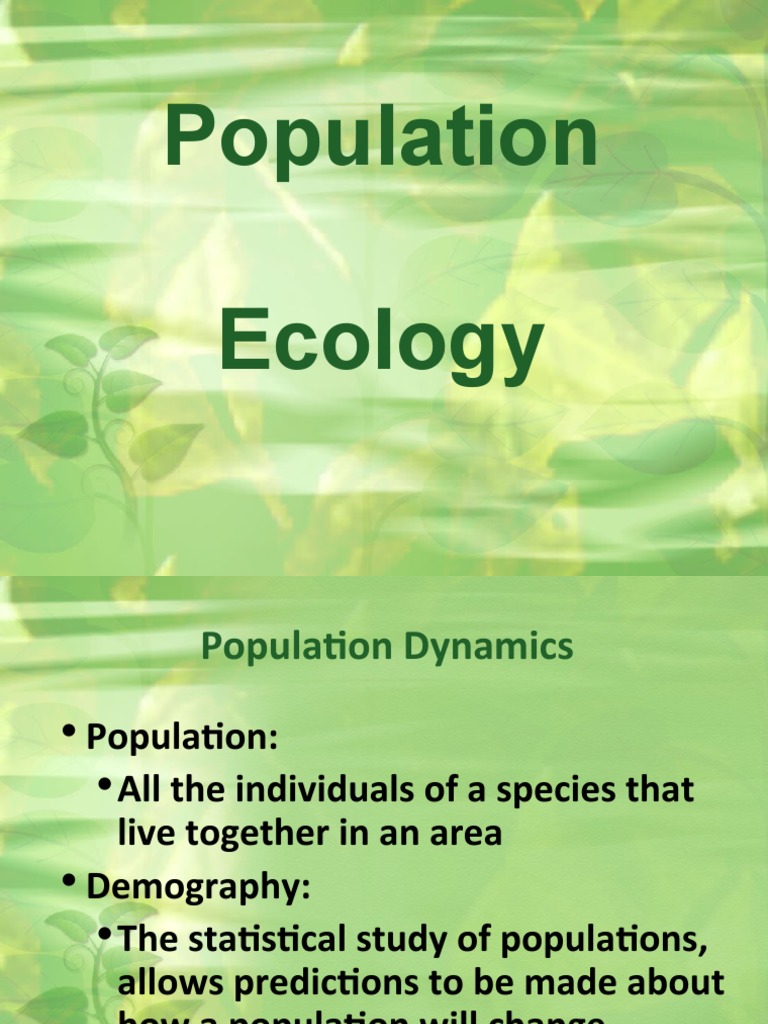 Population Ecology | PDF | Environmental Social Science | Ecology