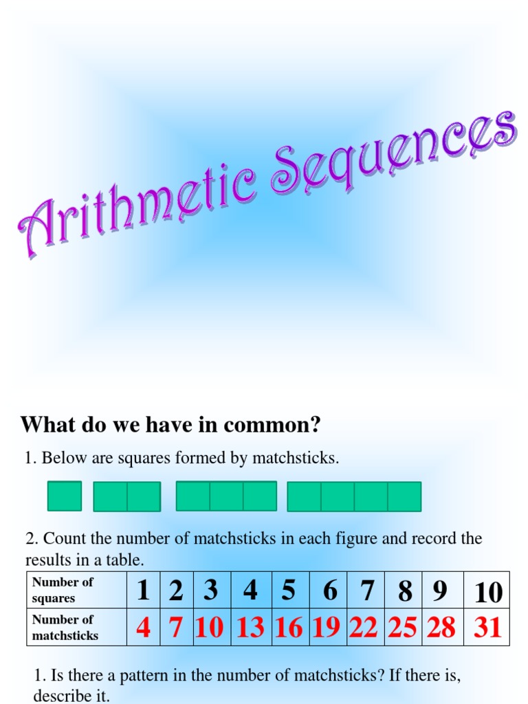Arithmetic Sequence | PDF | Mathematics | Arithmetic