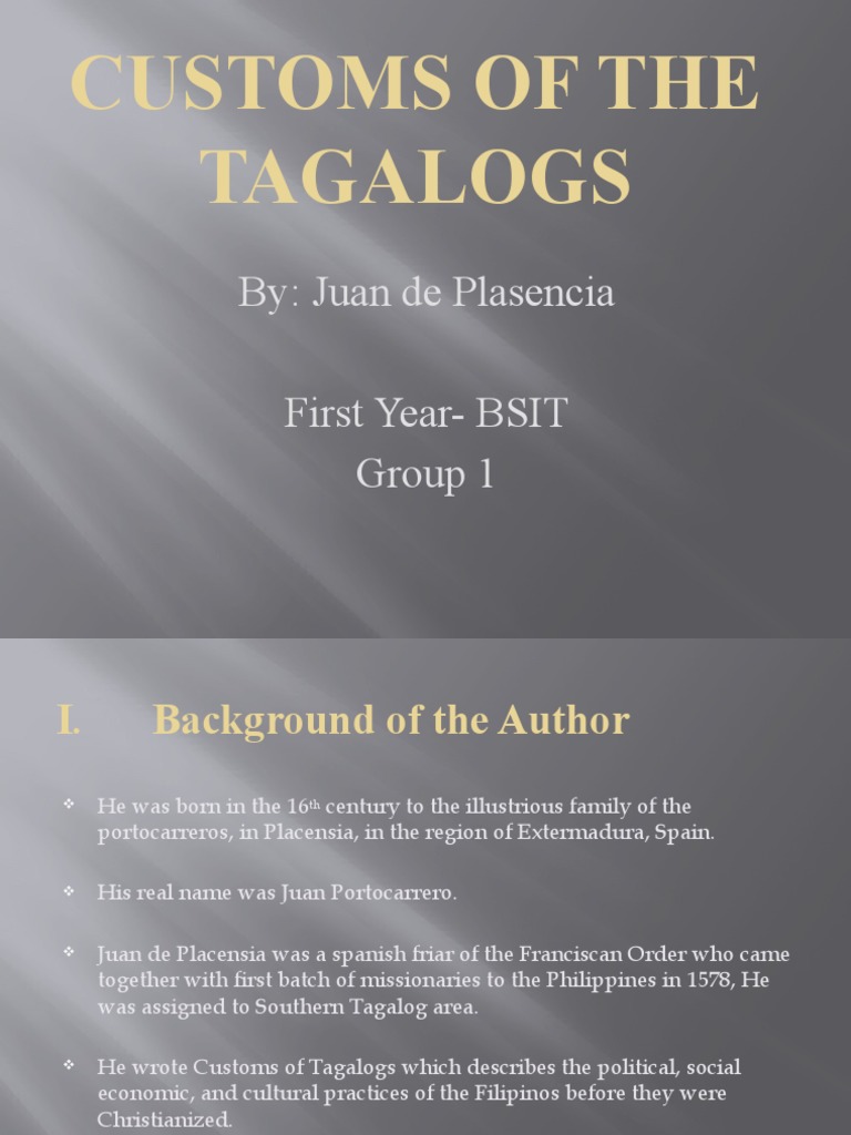 CustOms of The Tagalogs | PDF | Philippines
