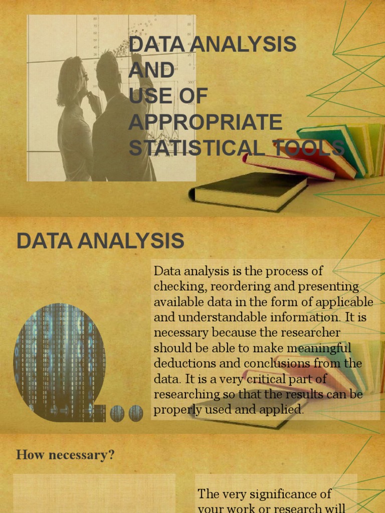 Data Analysis AND Use of Appropriate Statistical Tools | PDF | Data ...