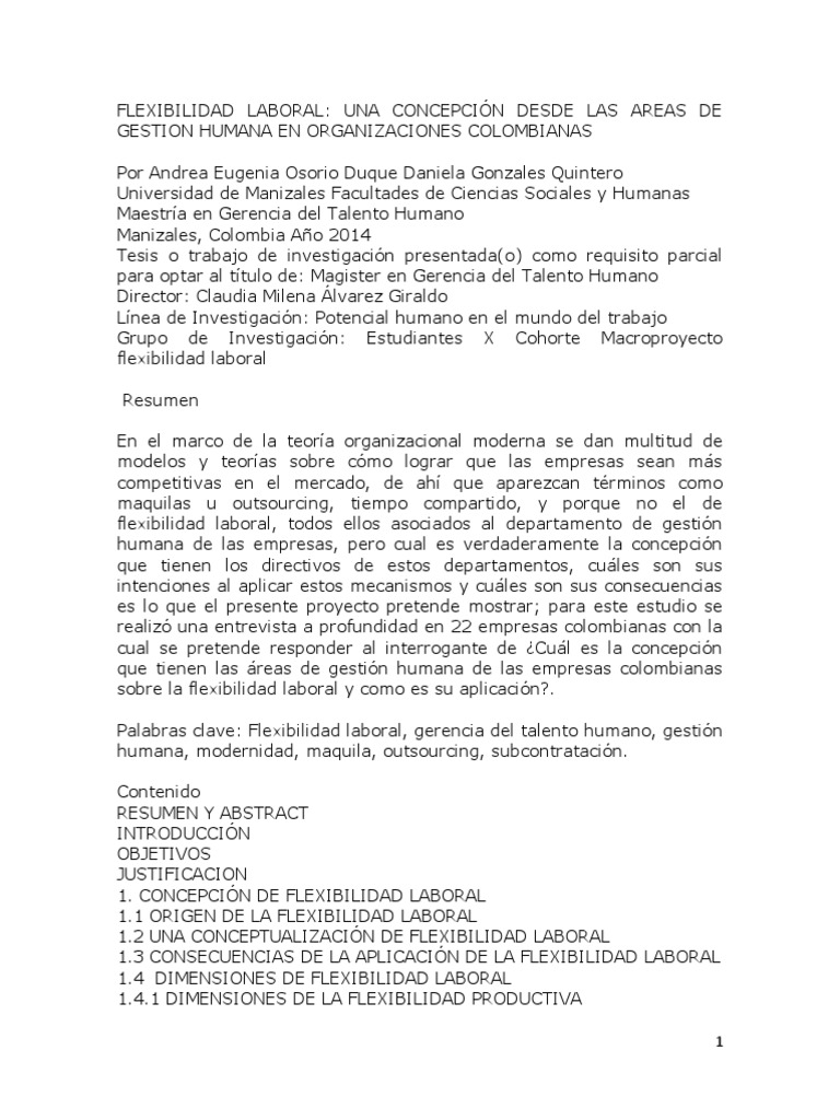 FLEXIBILIDAD LABORAL Desde La GH | PDF | Capitalismo | Globalización