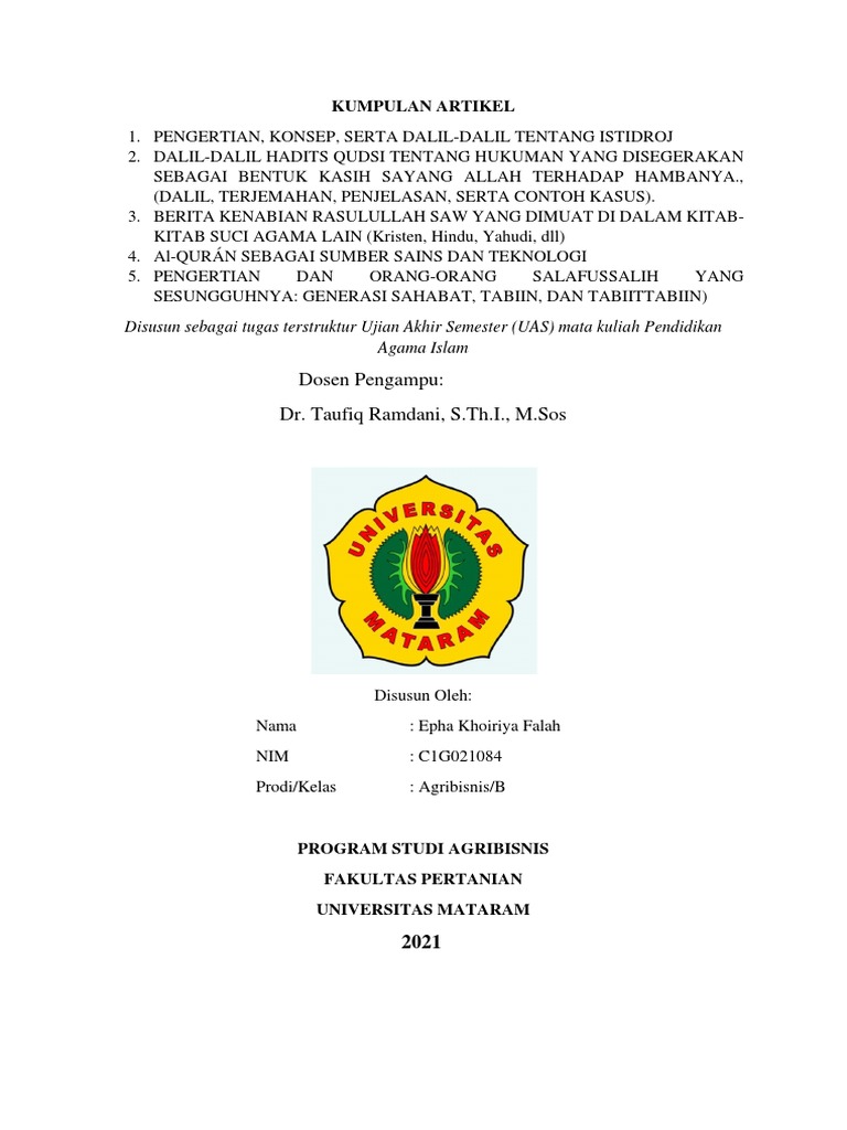 Uts Agama Islam | PDF