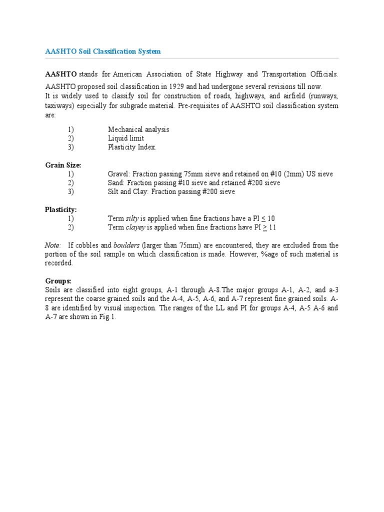 AASHTO Soil Classification Explained | PDF | Sand | Silt