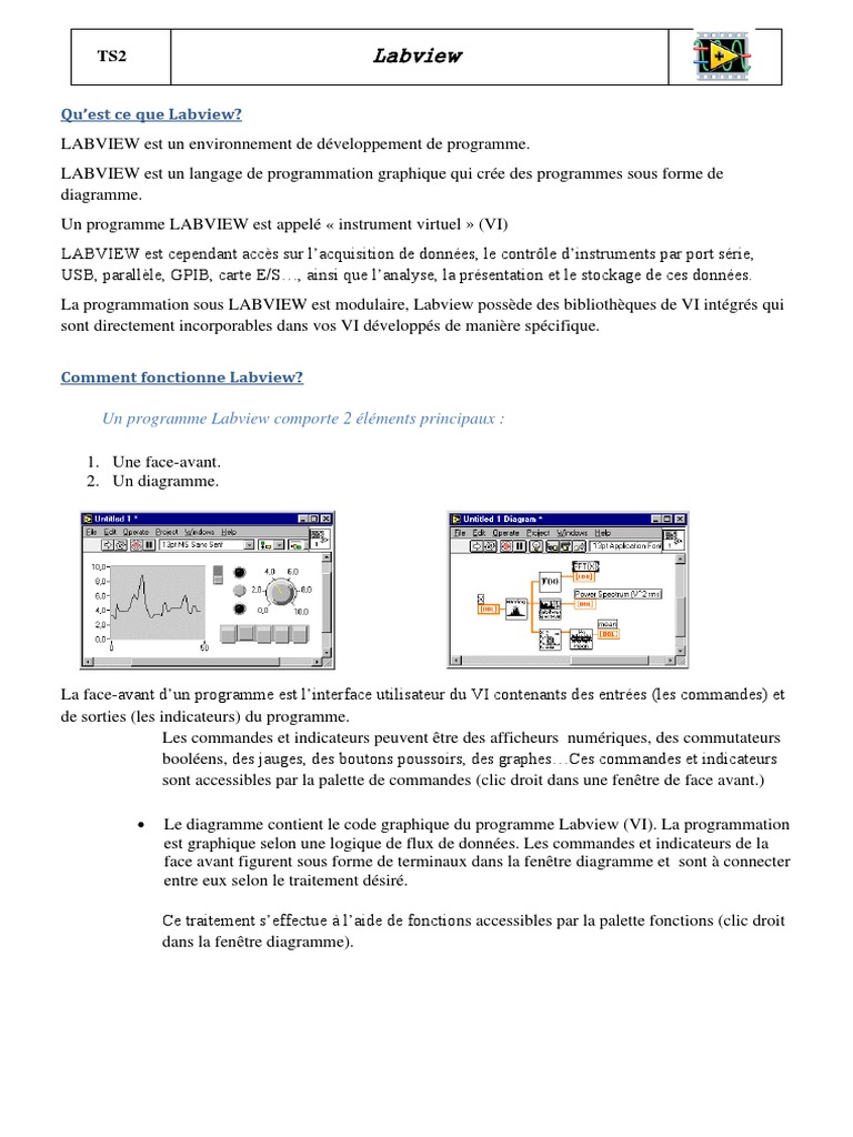 Interface Utilisateur Labview : Face Avant | PDF | Informatique | Génie ...