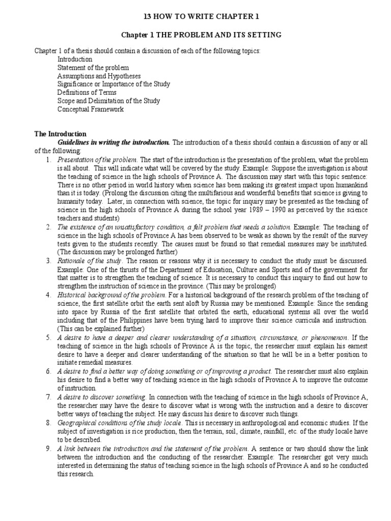 13 How To Write Chapter 1 Architectural Thesis | PDF | Science | Hypothesis