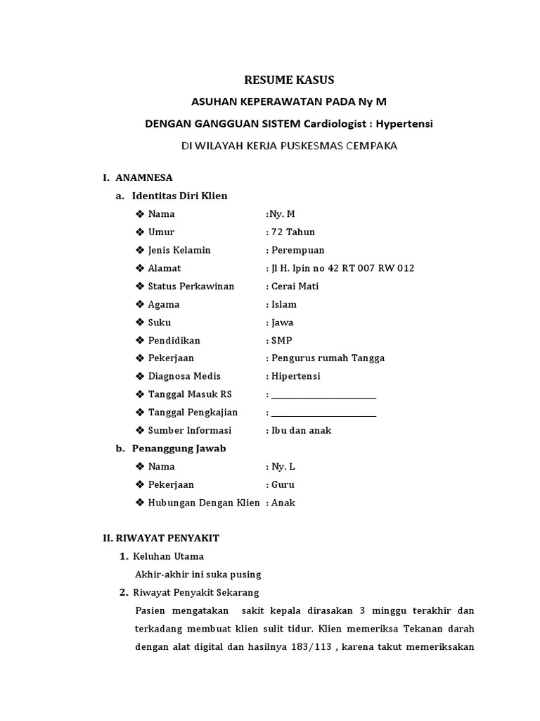 Resume Kasus HomeCare KMB | PDF