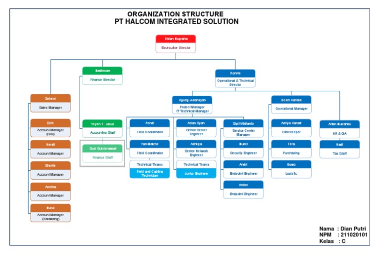 Organization Structure PT Halcom Integrated Solution: Finance Director ...