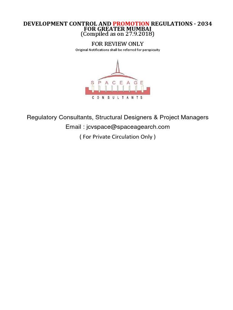 DCPR 2034: Mumbai Development Regulations | PDF | Building | Pump