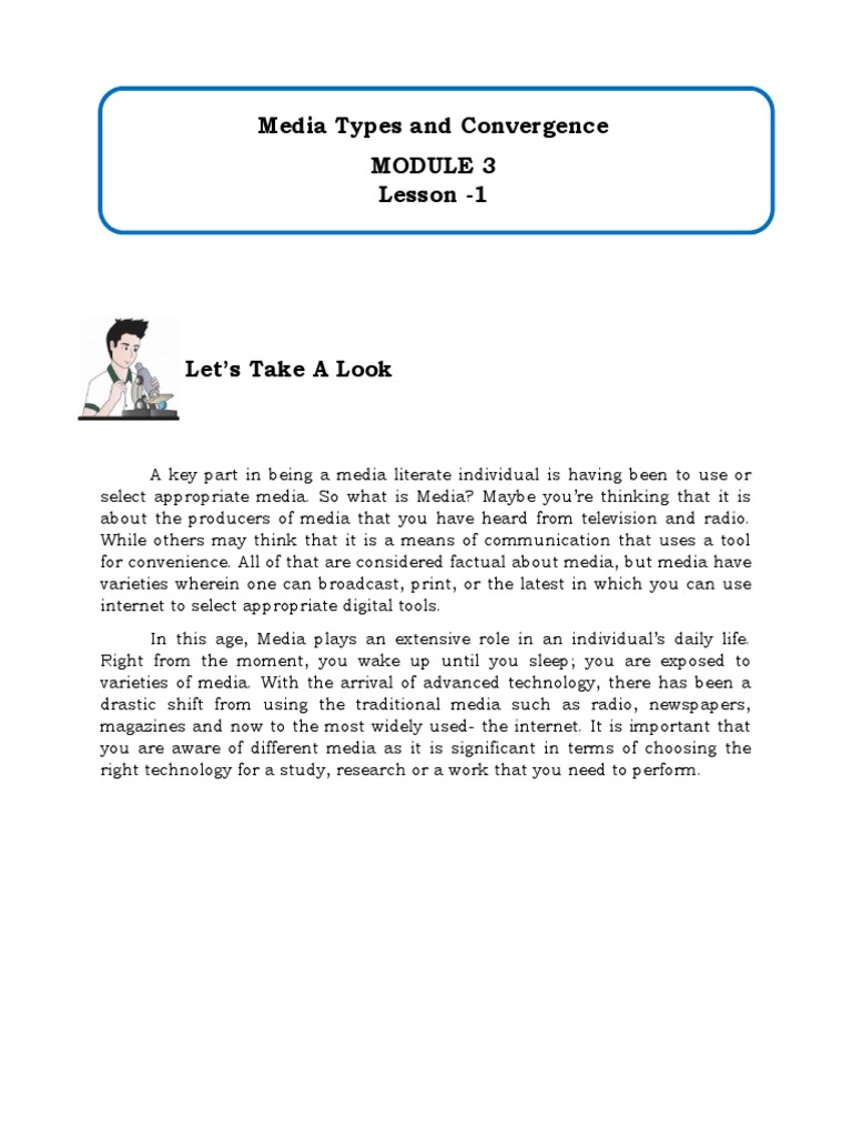 Media Literacy for Students | PDF | Mass Media | Technological Convergence