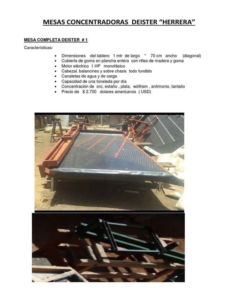 Mesas Concentradoras Deister | PDF