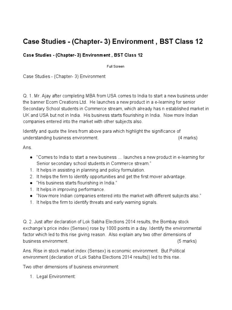 Studies - (Chapter - 3) Environment, BST Class 12 | PDF | Economies ...