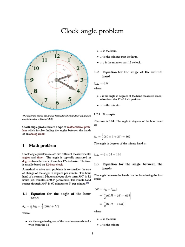 Clock Angle Problem | Download Free PDF | Angle | Clock