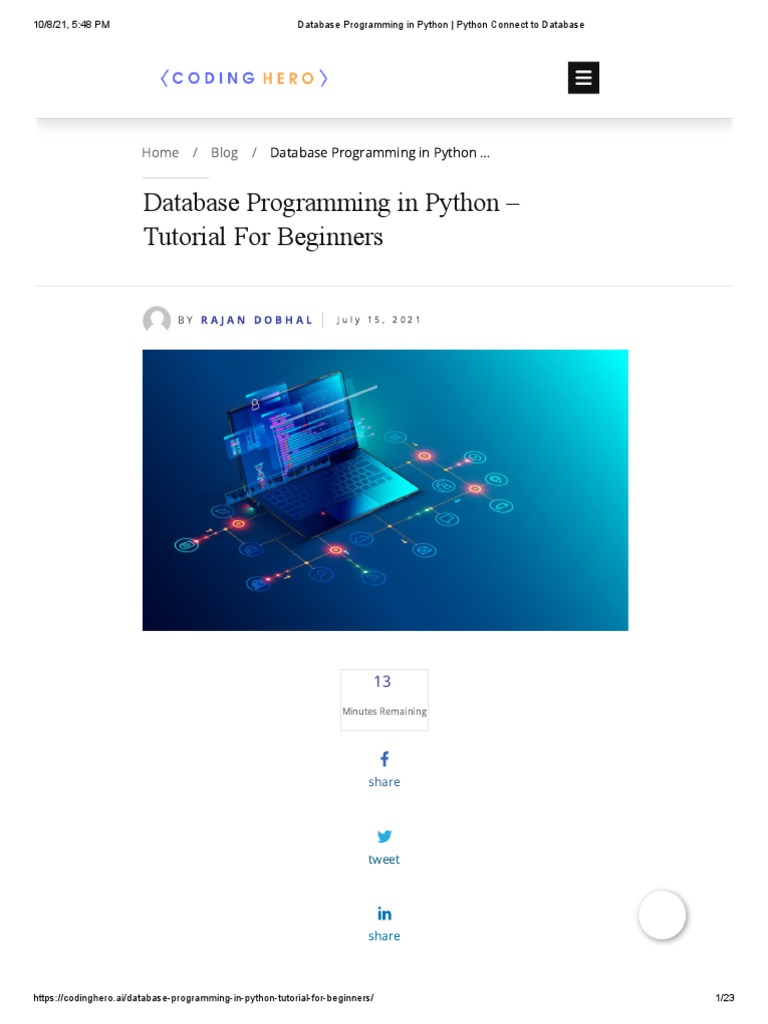 Database Programming In Python Python Connect To Database Pdf Databases Method Computer 7215