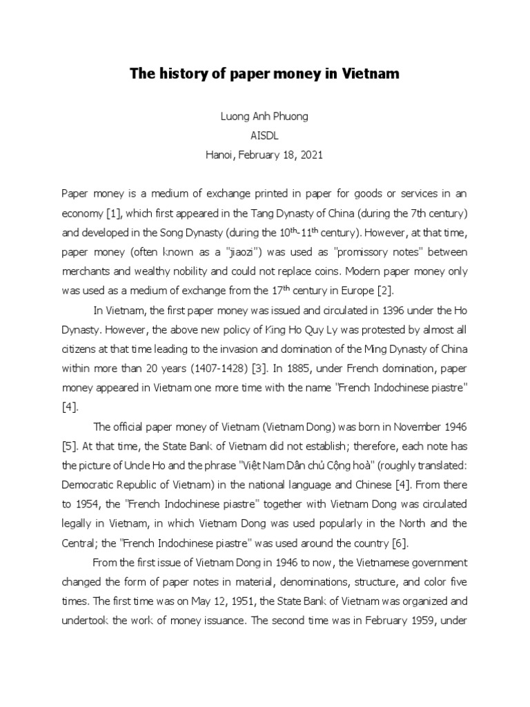 History of Vietnamese Paper Money | PDF | Money | Vietnam