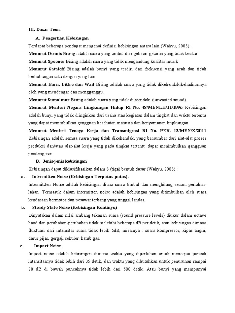 Dasar Teori Kebisingan | PDF