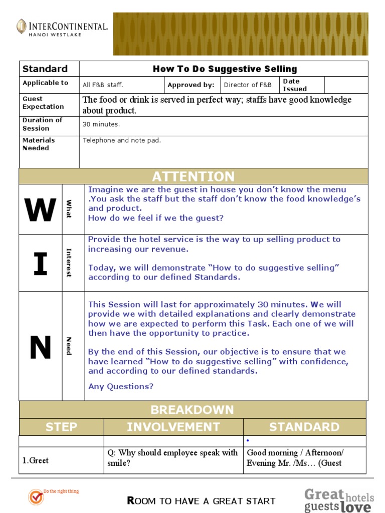 SOP - How To Suggestive Selling | PDF | Cognition