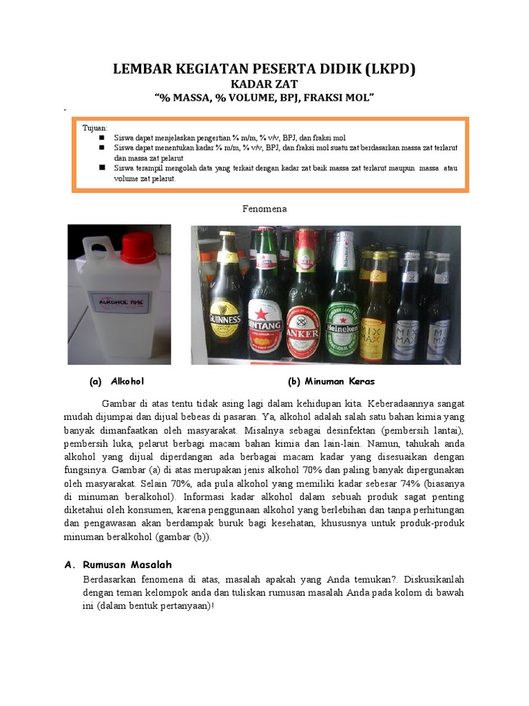 LKPD Kadar Zat | PDF