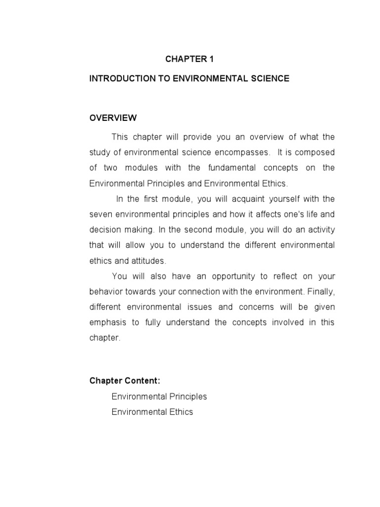 Chapter 1 Introduction To Environmental Science | PDF | Environmental ...
