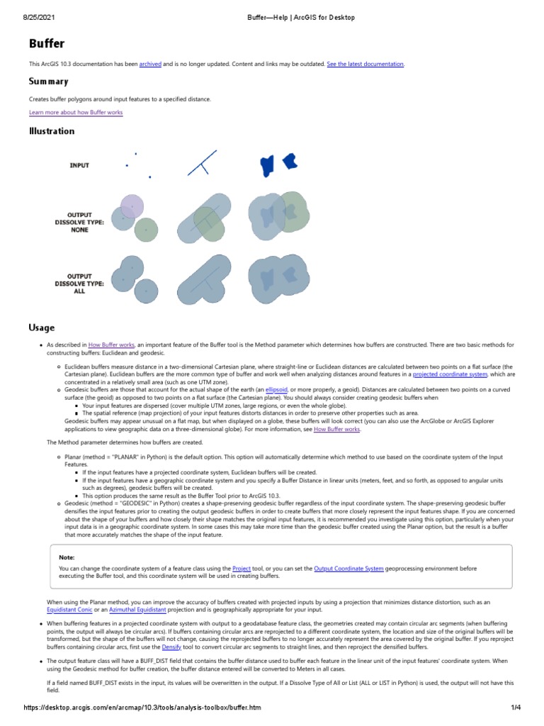Buffer-Help - ArcGIS For Desktop | PDF | Geodesy | Parameter (Computer ...