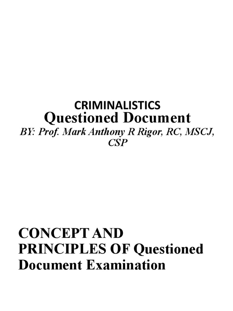 Questioned Document Examination Overview | PDF | Forgery | Typewriter
