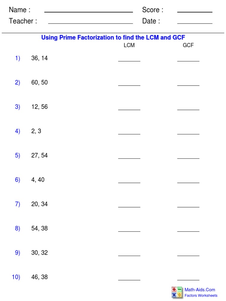Practice On LCM and HCF | PDF