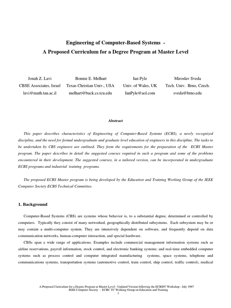 Engineering of Computer-Based Systems | PDF | System | Conceptual Model