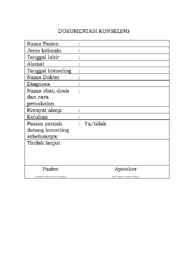 Form Konseling | PDF