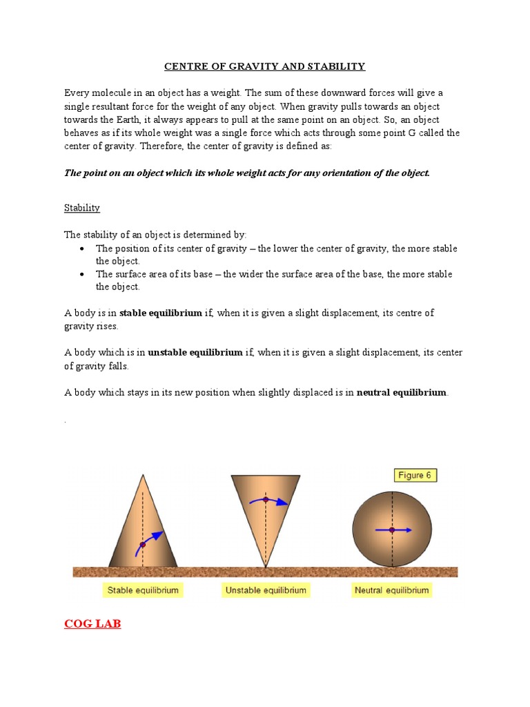 COG, Forces, Moments | PDF | Force | Center Of Mass