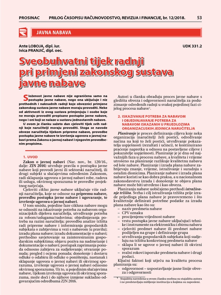Sveobuhvatni Tijek Javne Nabave | PDF