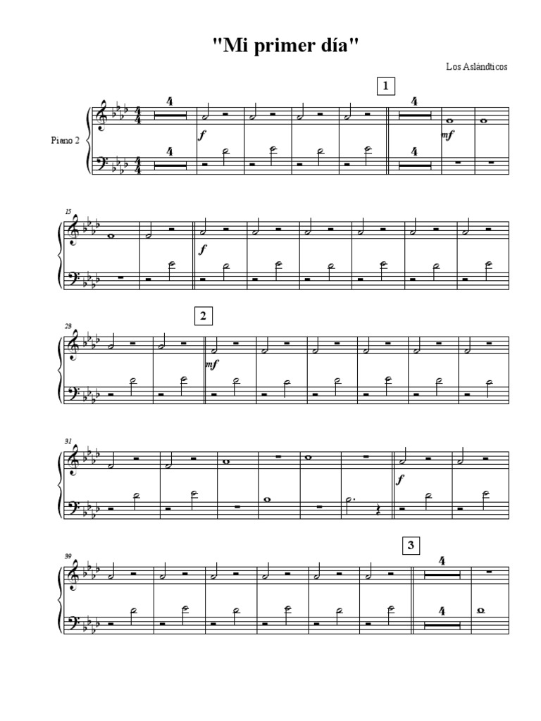 Mi Primer Día (Piano 2) | PDF