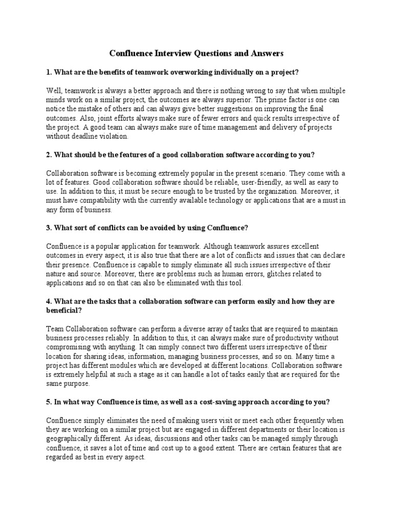 Confluence Interview Questions and Answers | PDF | Project Management ...