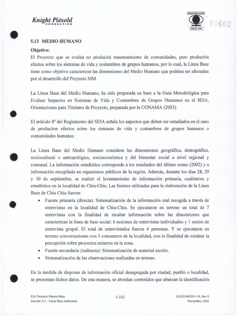 EIA 6313 Linea Base Medio Humano | PDF | Minería | Economias