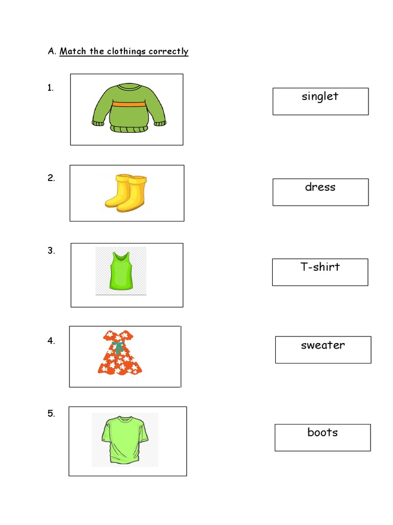 Clothing Matching and Word Search Activity | PDF | Foreign Language Studies