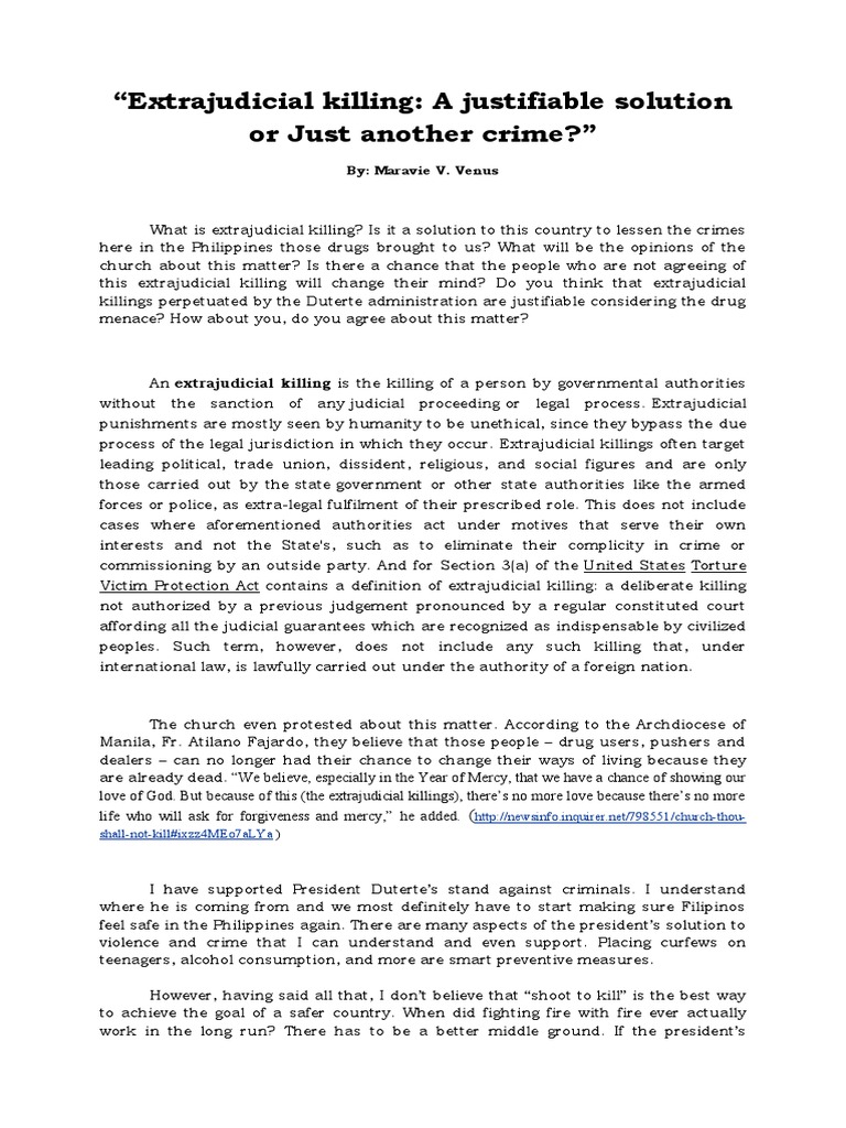 Extrajudicial Killing | PDF | Crimes | Crime & Violence
