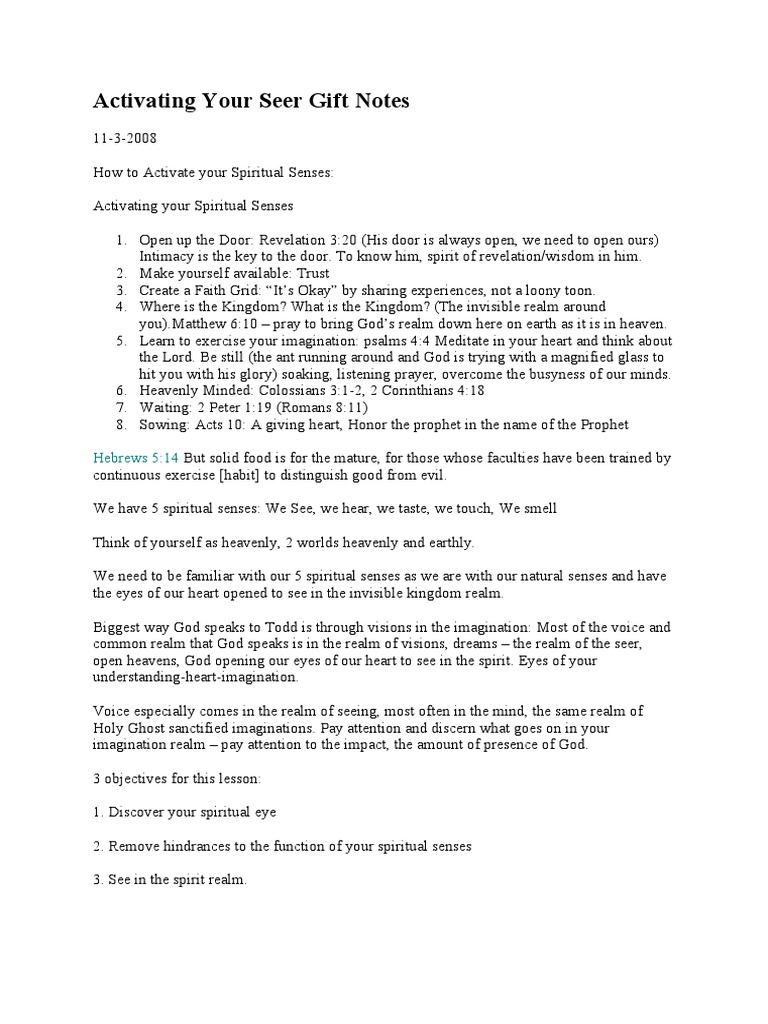 Activating Your Seer Gift | PDF | Prophet | Heaven